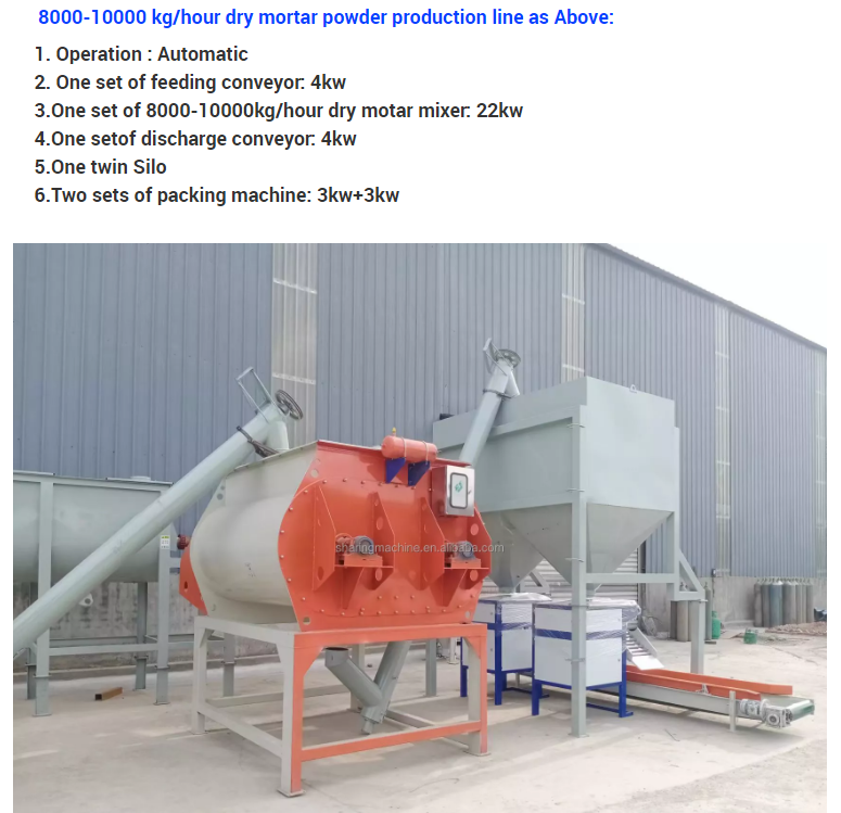 1-10t/h Simple dry mix mortars mixer plant